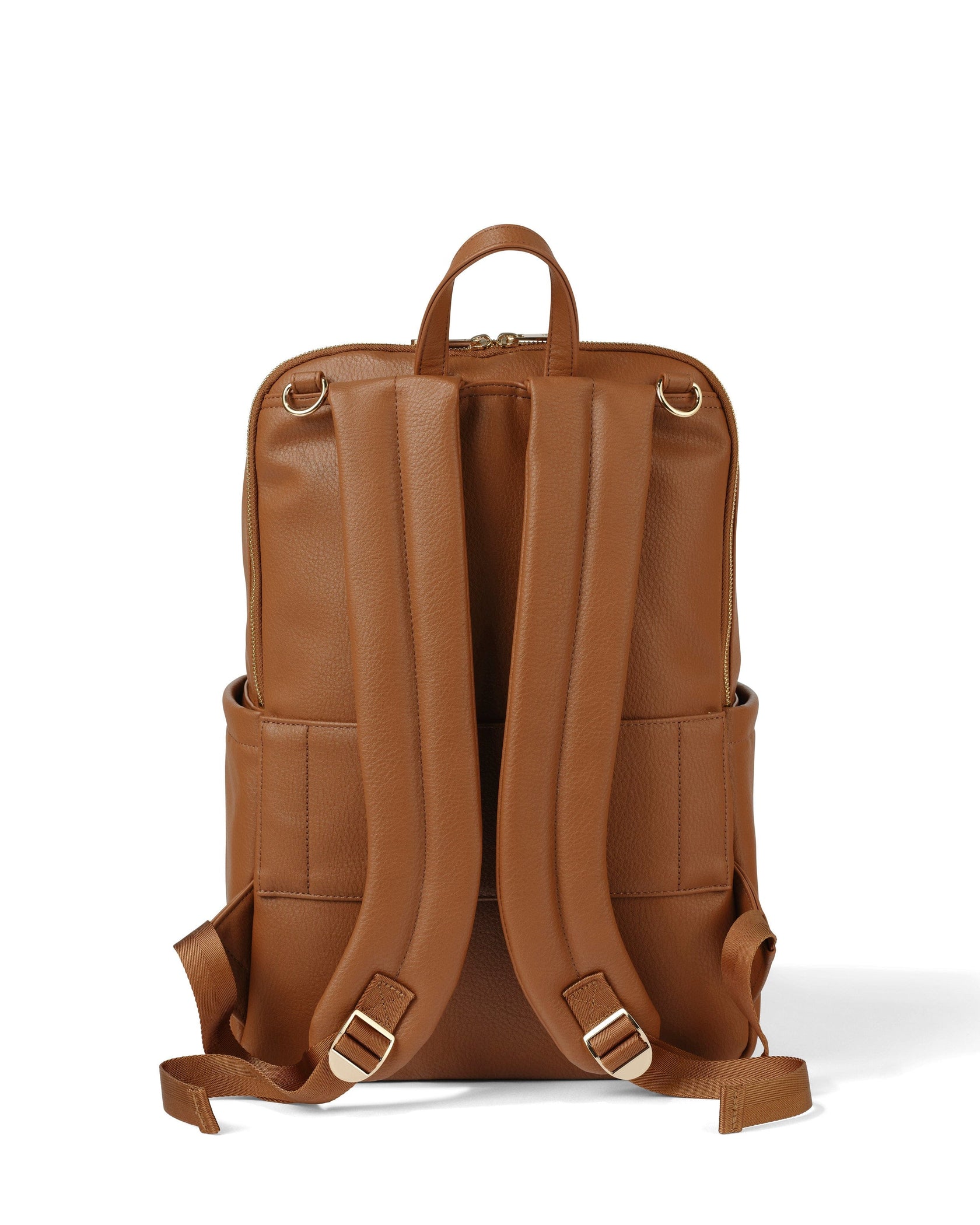 Multitasker Nappy Backpack in Chestnut Brown Vegan Leather — OiOi
