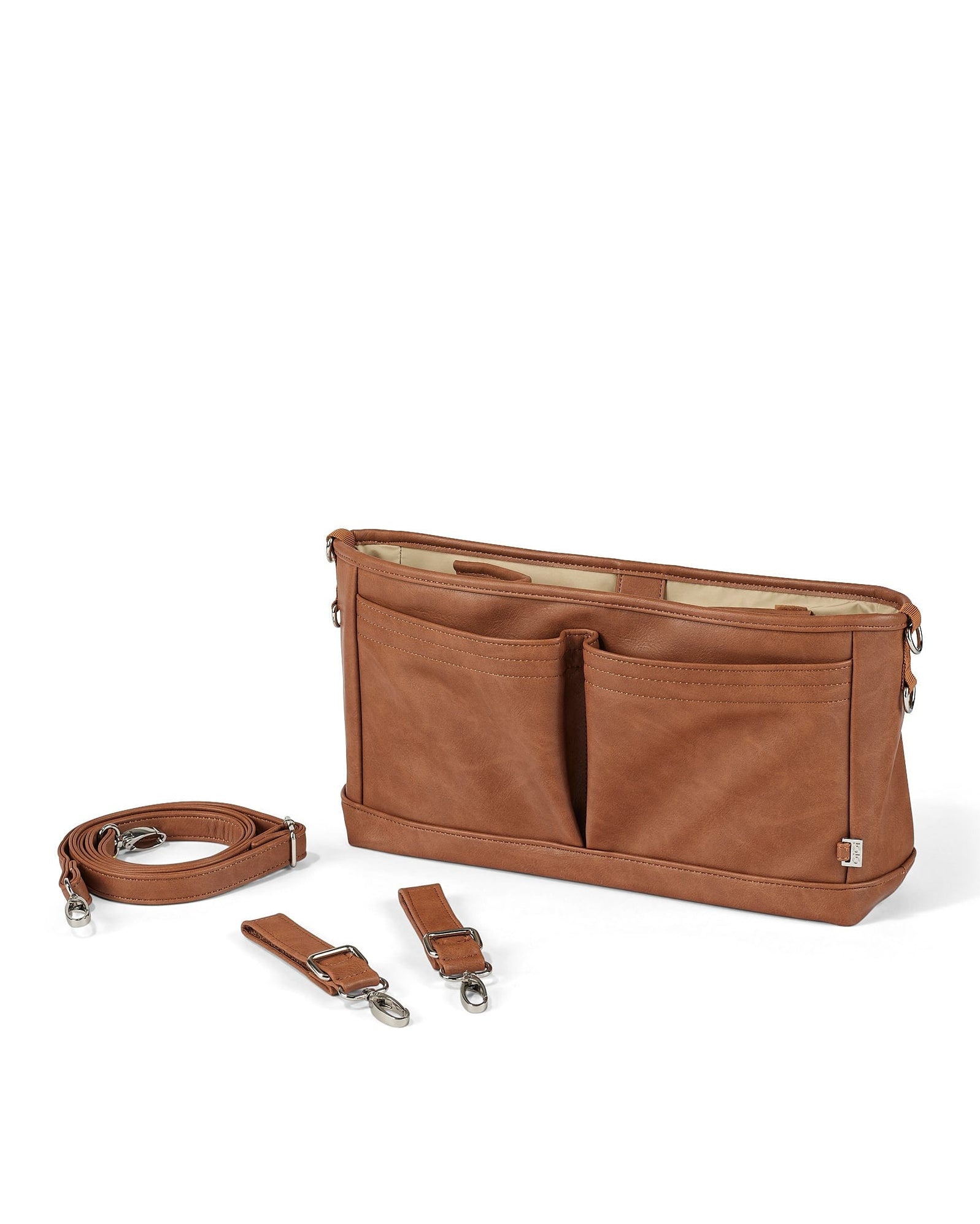 Tan Faux Leather Pram Caddy — OiOi