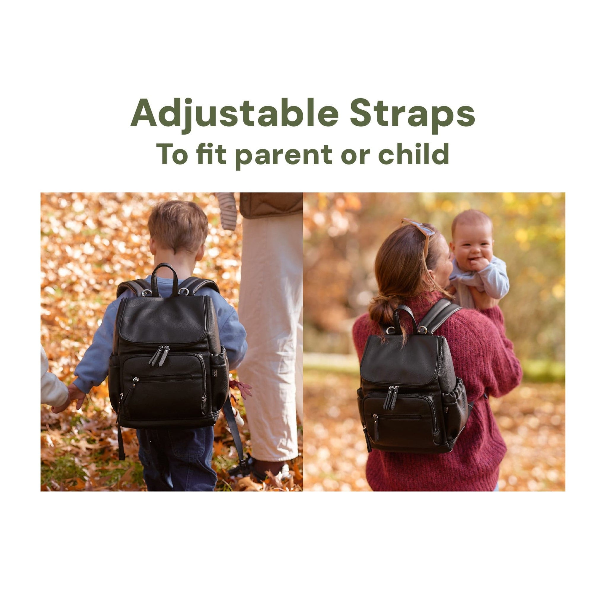 Mini Signature Backpack - Black Vegan Leather — OiOi