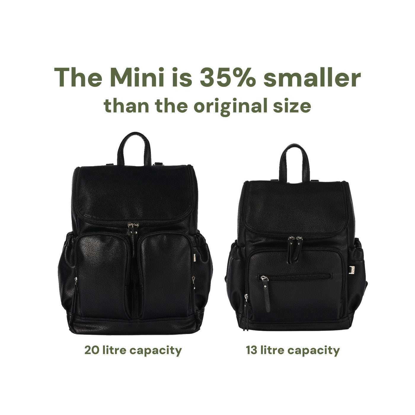 Mini Signature Backpack - Black Vegan Leather — OiOi