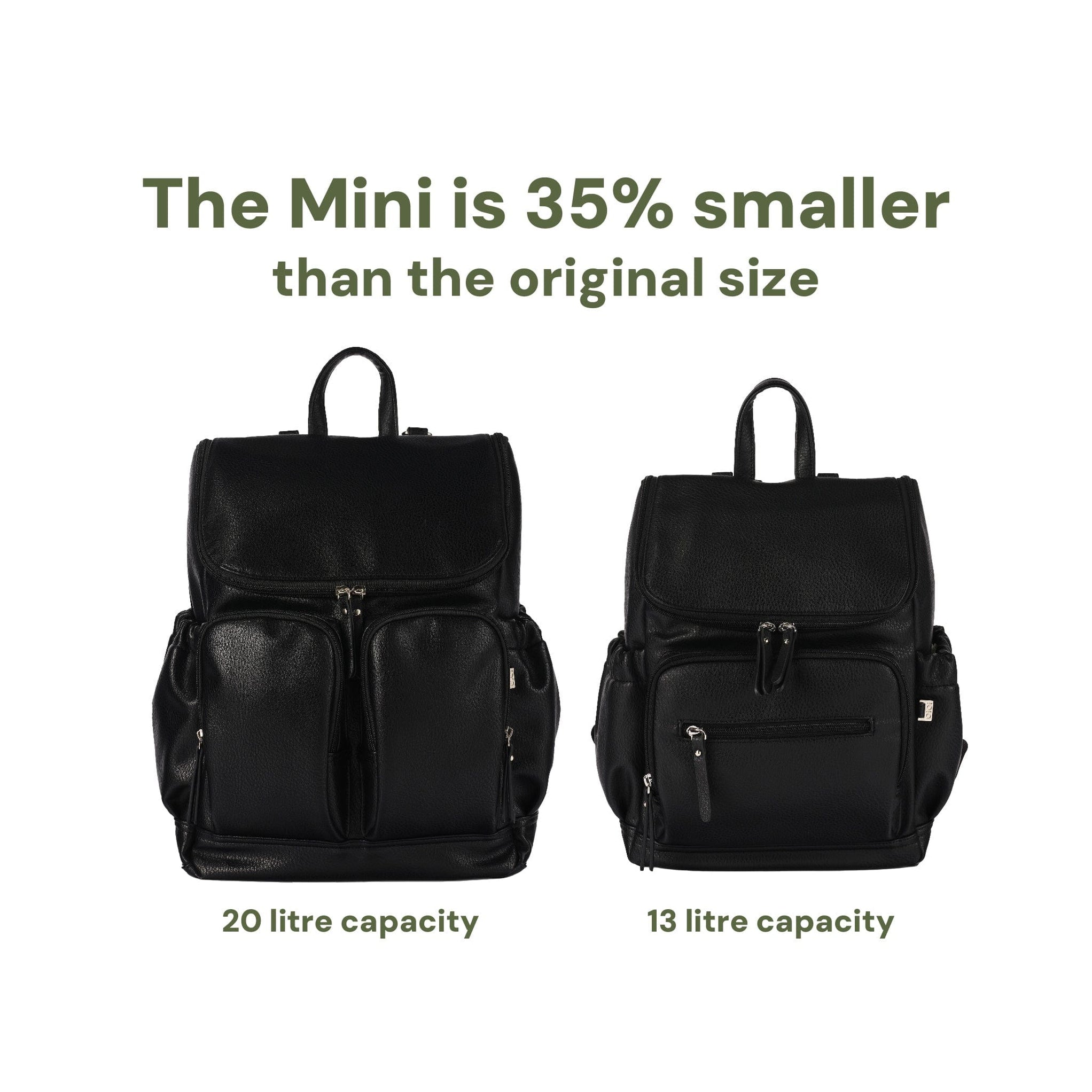 Mini Signature Backpack - Black Vegan Leather — OiOi