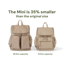 Mini Signature Backpack - Oat Vegan Leather — OiOi
