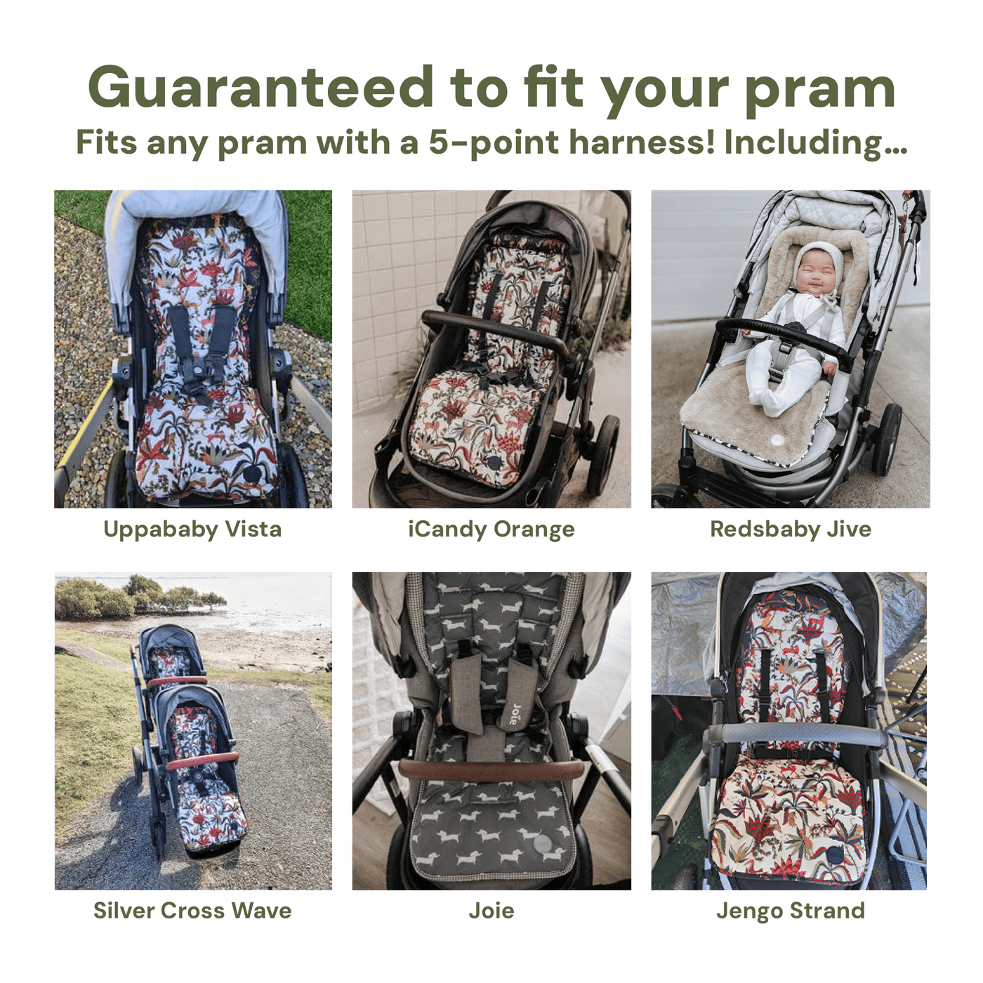 Reversible Pram Liner - Beige Gingham/Faux Fur | Unisex Pram Liner for ...