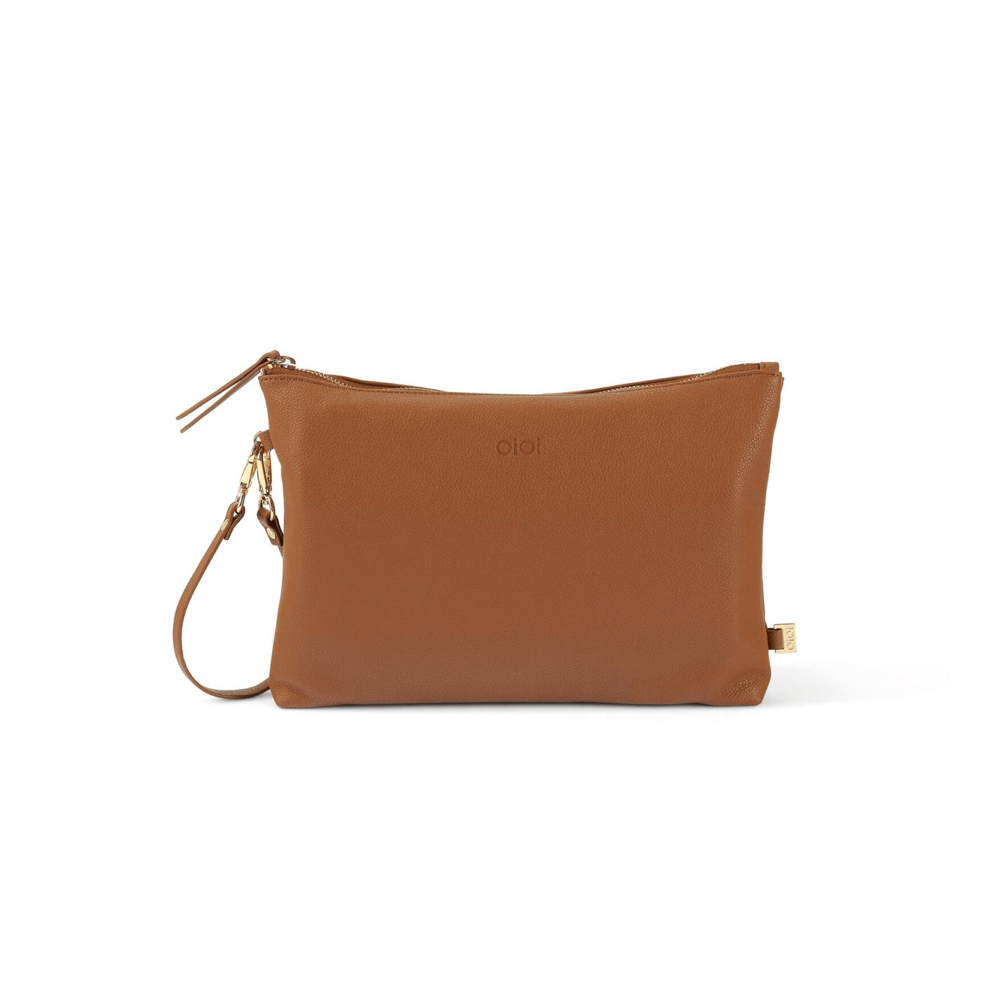 Faux Leather Nappy Changing Pouch - Chestnut Brown — OiOi