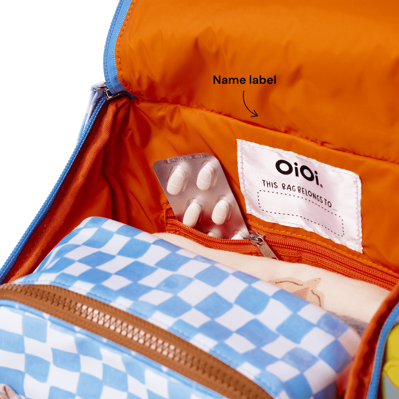 Signature Kids Backpack - Blue Check| OiOi Kinder Bag