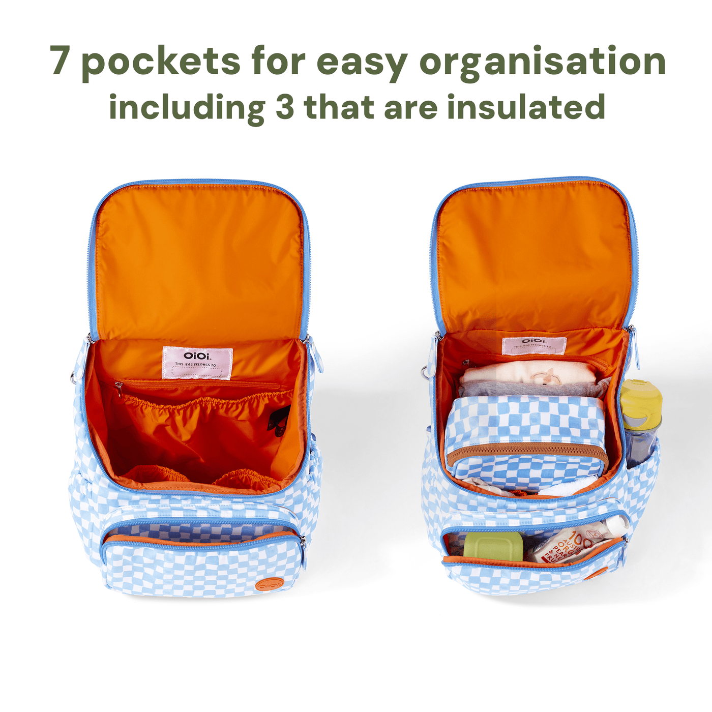 Signature Kids Backpack - Blue Check| OiOi Kinder Bag