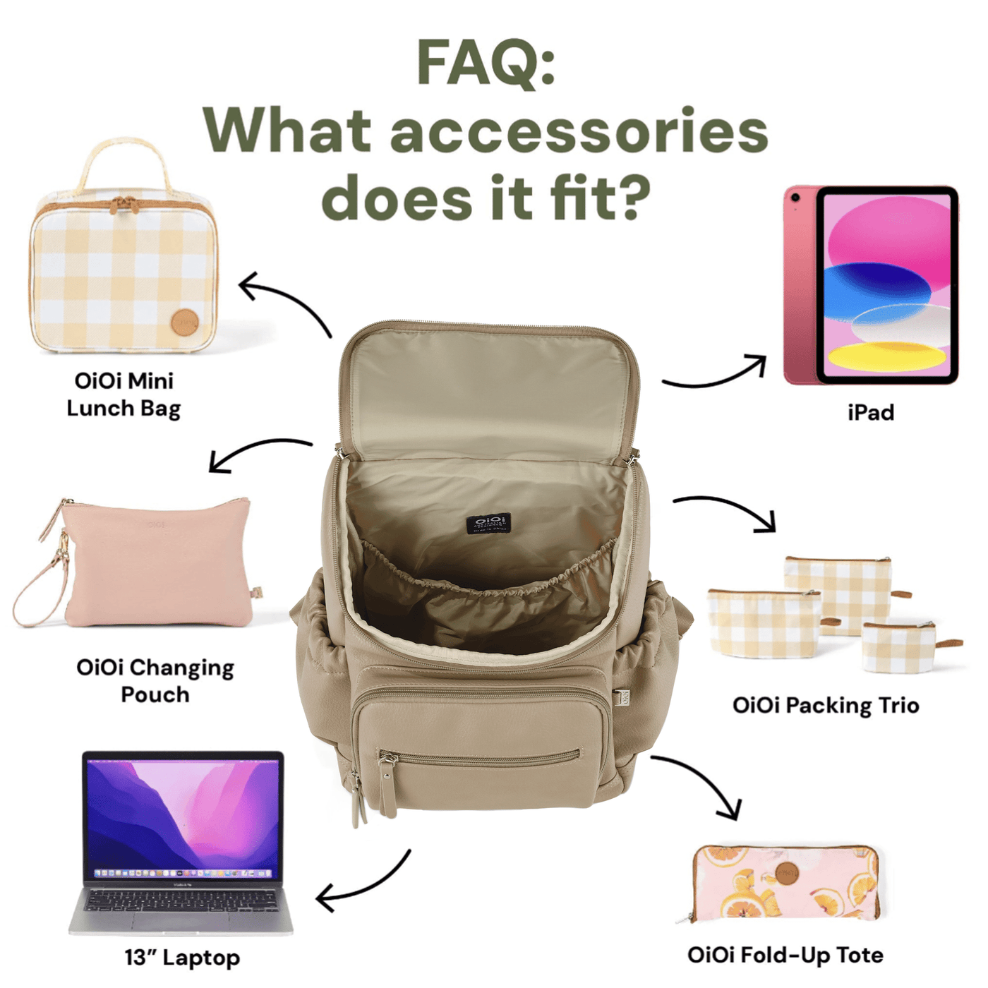 Mini Signature Backpack - Oat Vegan Leather — OiOi