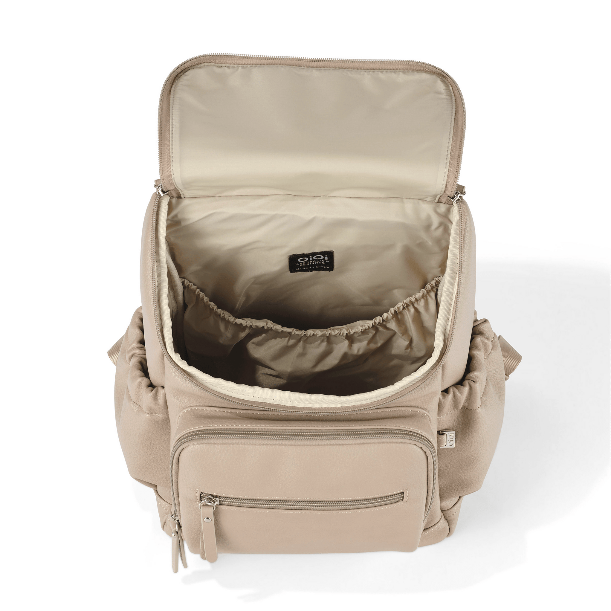 Mini Signature Backpack - Oat Vegan Leather — OiOi