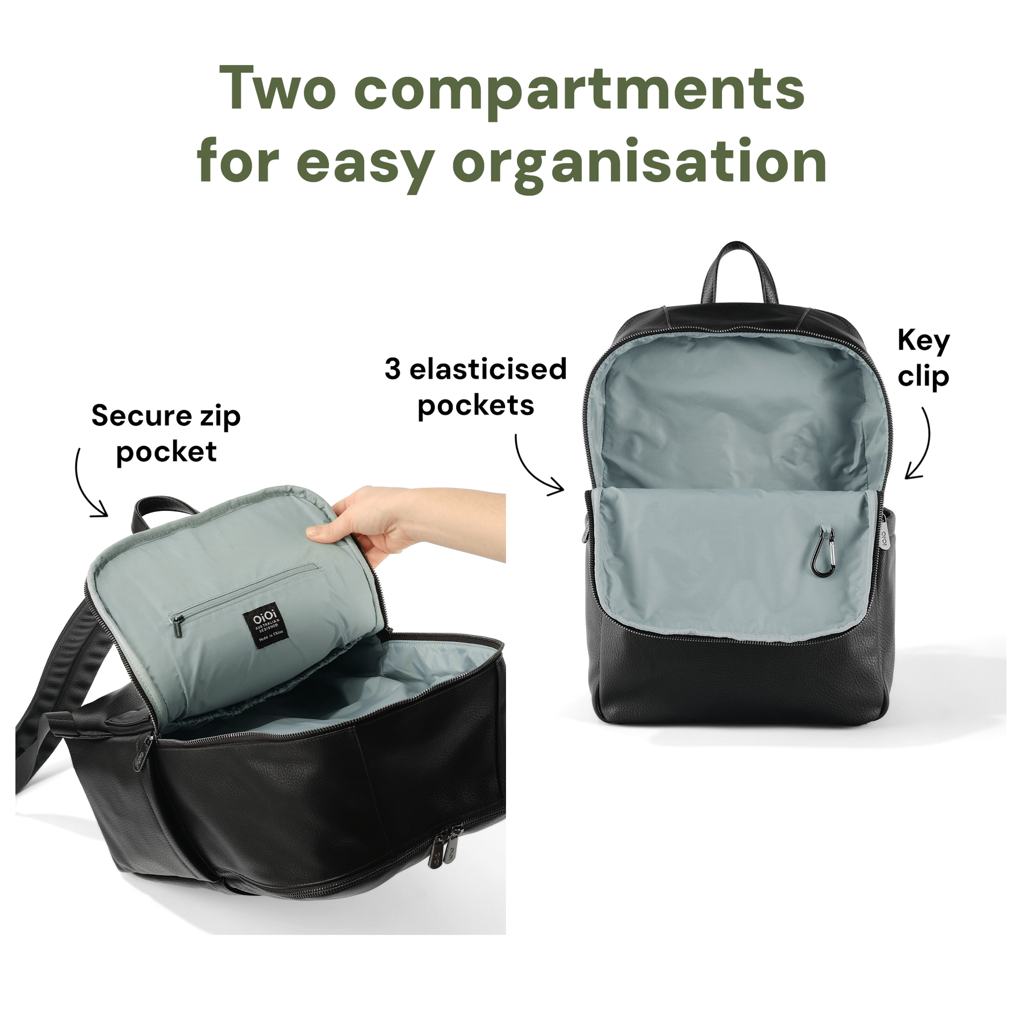 Multitasker Nappy Backpack in Black by OiOi