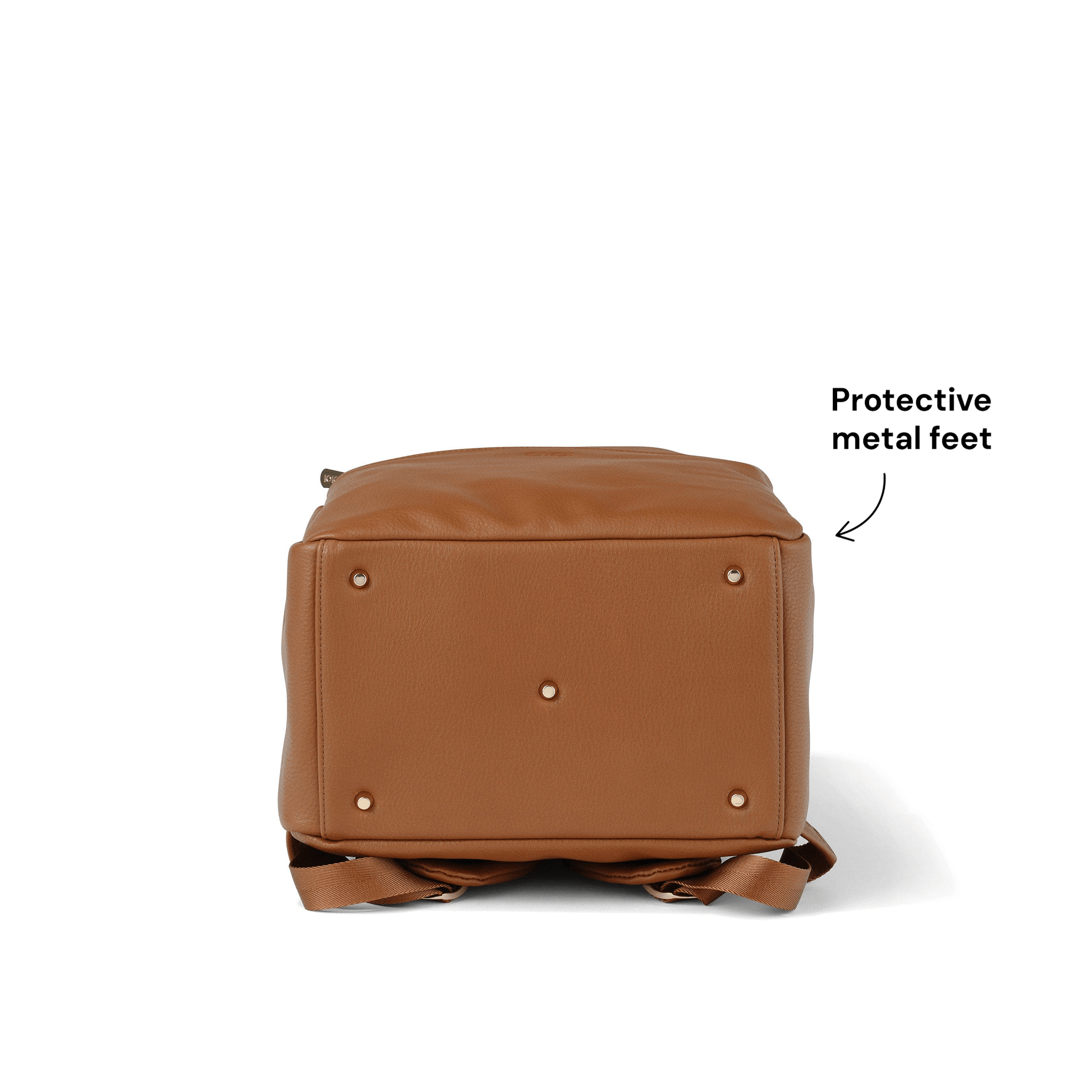 Multitasker Nappy Backpack in Chestnut Brown Vegan Leather — OiOi