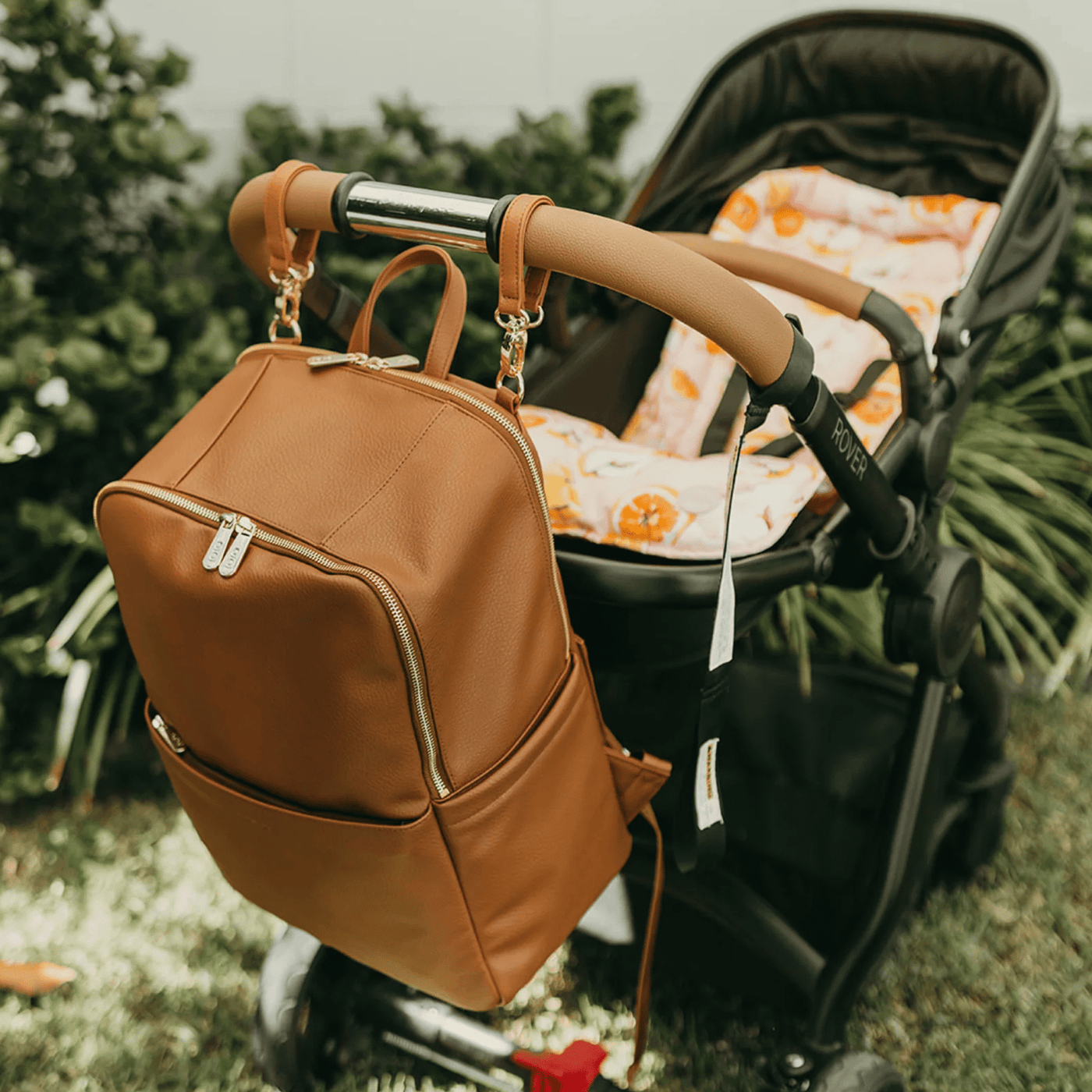 Multitasker Nappy Backpack in Chestnut Brown Vegan Leather — OiOi