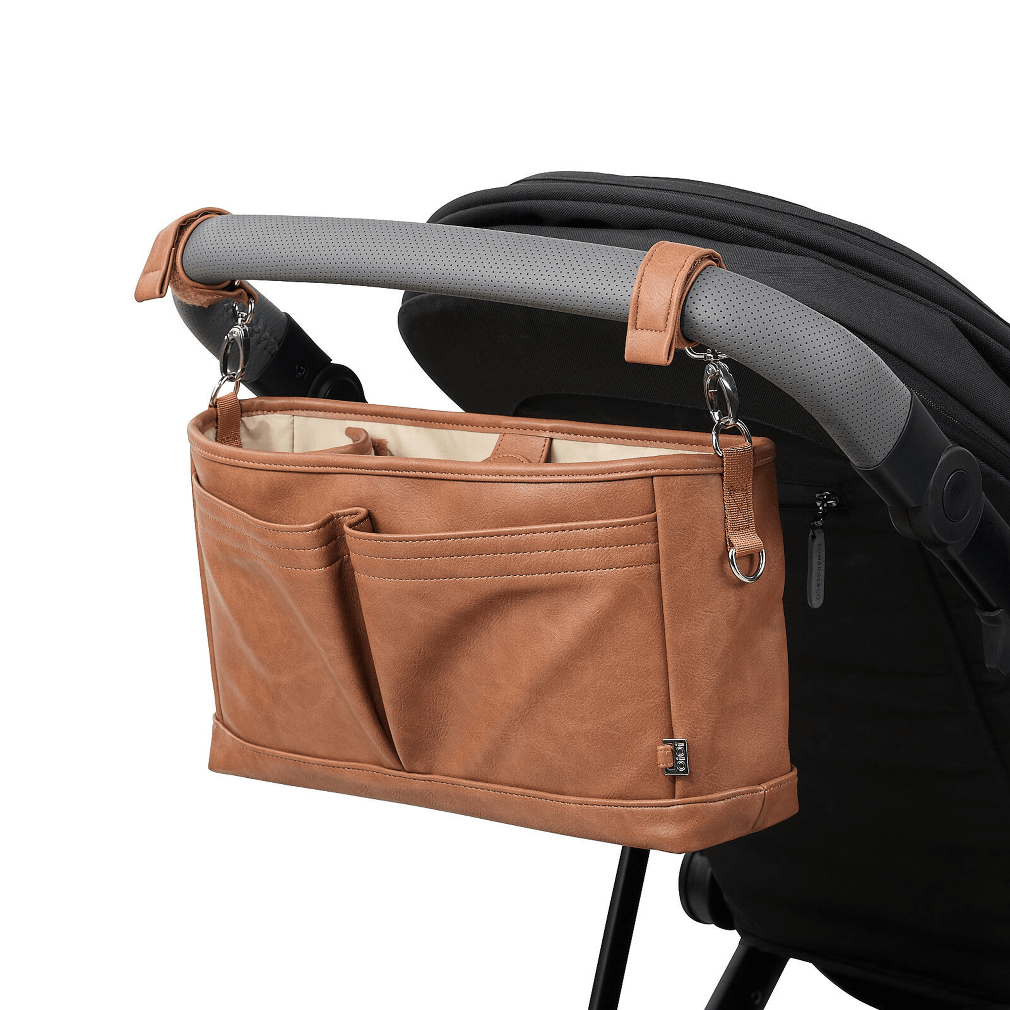 Tan Faux Leather Pram Caddy — OiOi