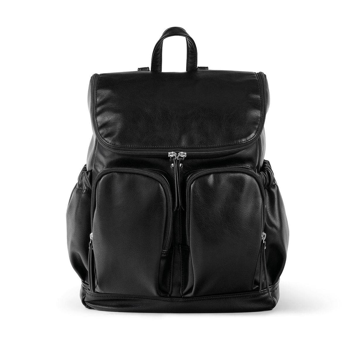 Black Nappy Backpack - Faux Leather — OiOi
