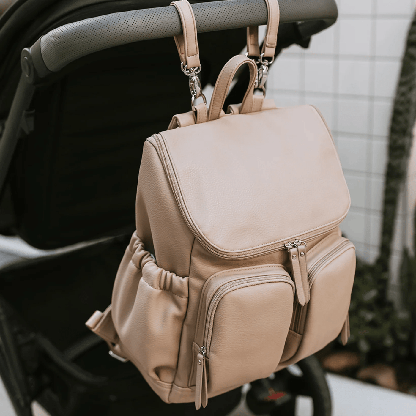 Oat Faux Leather Nappy Backpack — OiOi