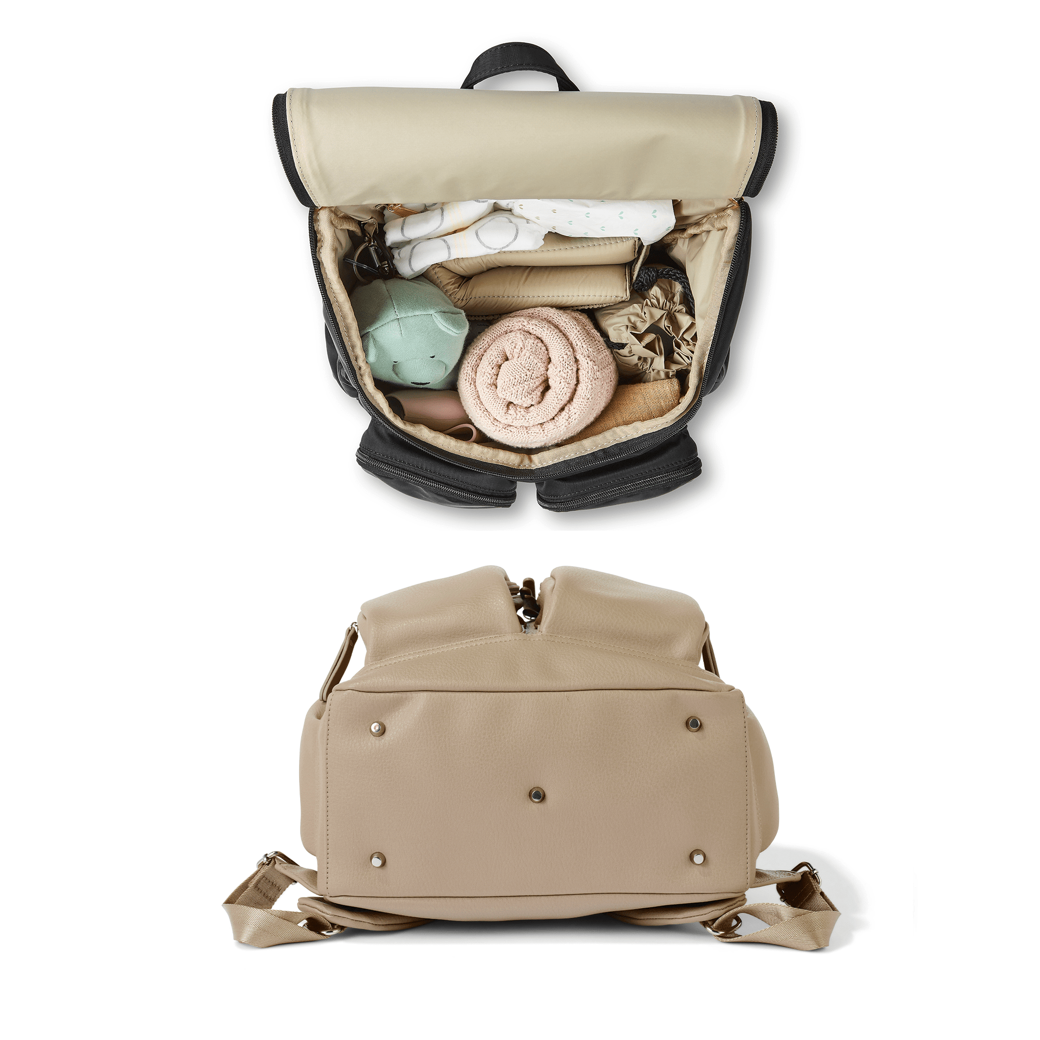 Oat Faux Leather Nappy Backpack — OiOi