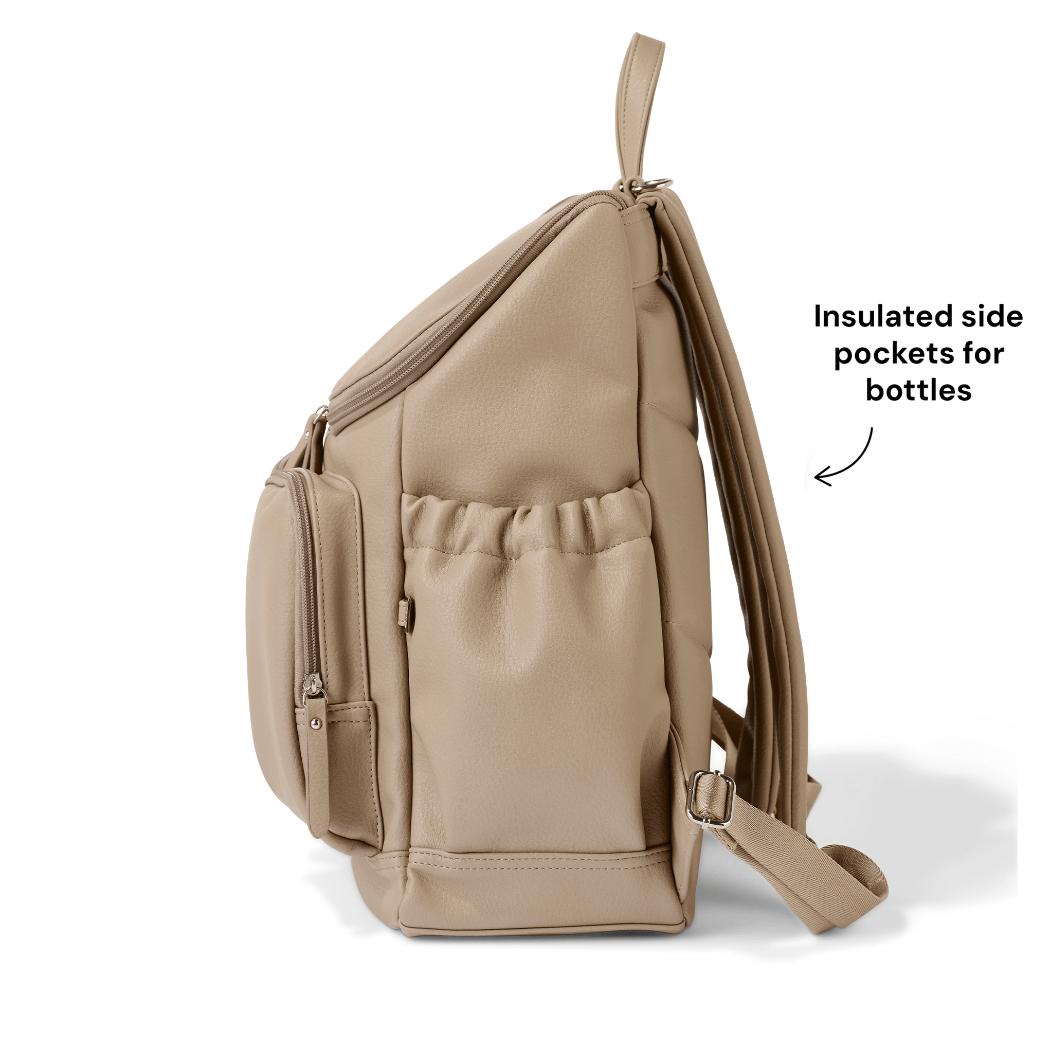 Oat Faux Leather Nappy Backpack — OiOi