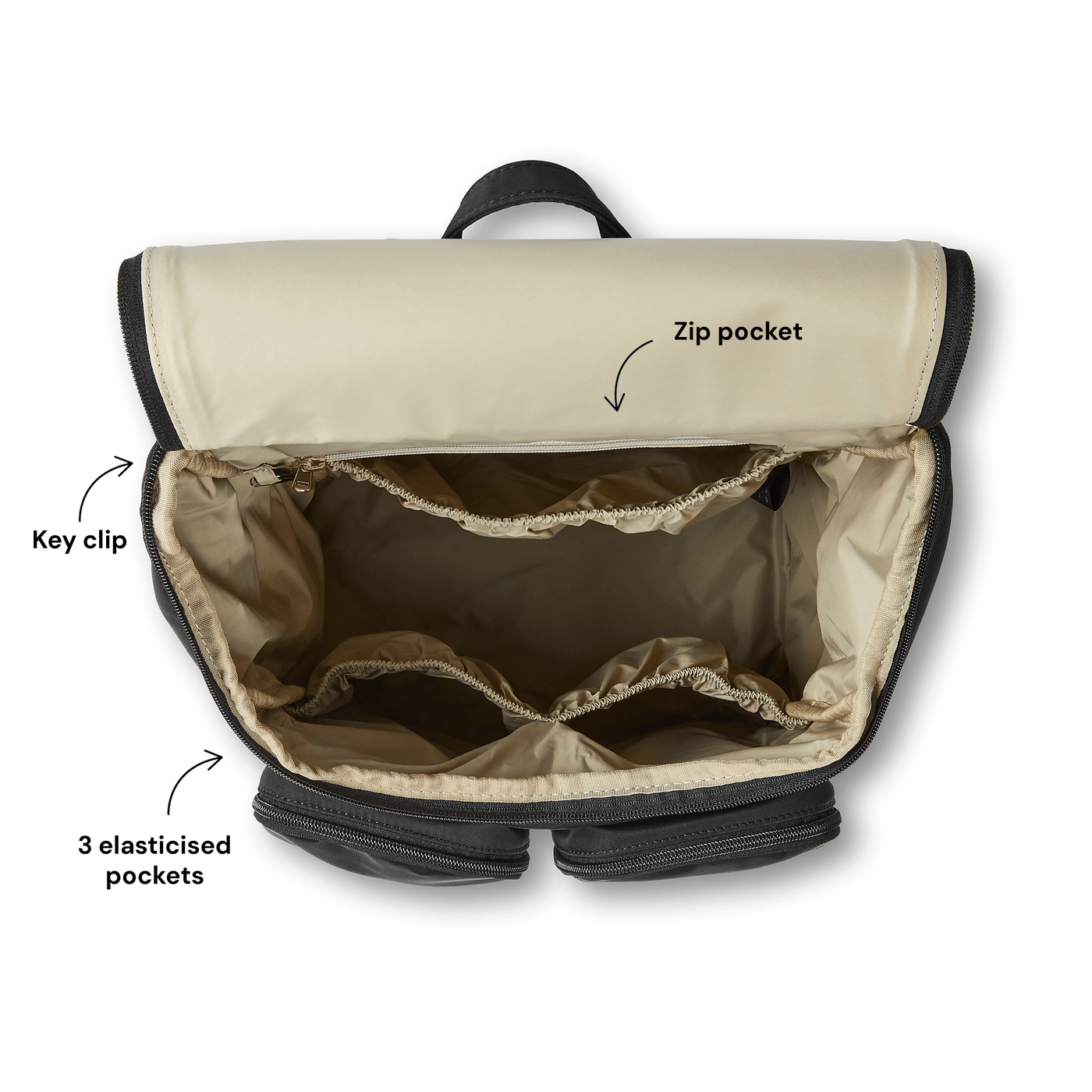 Black Quilt Nylon Nappy Backpack — OiOi