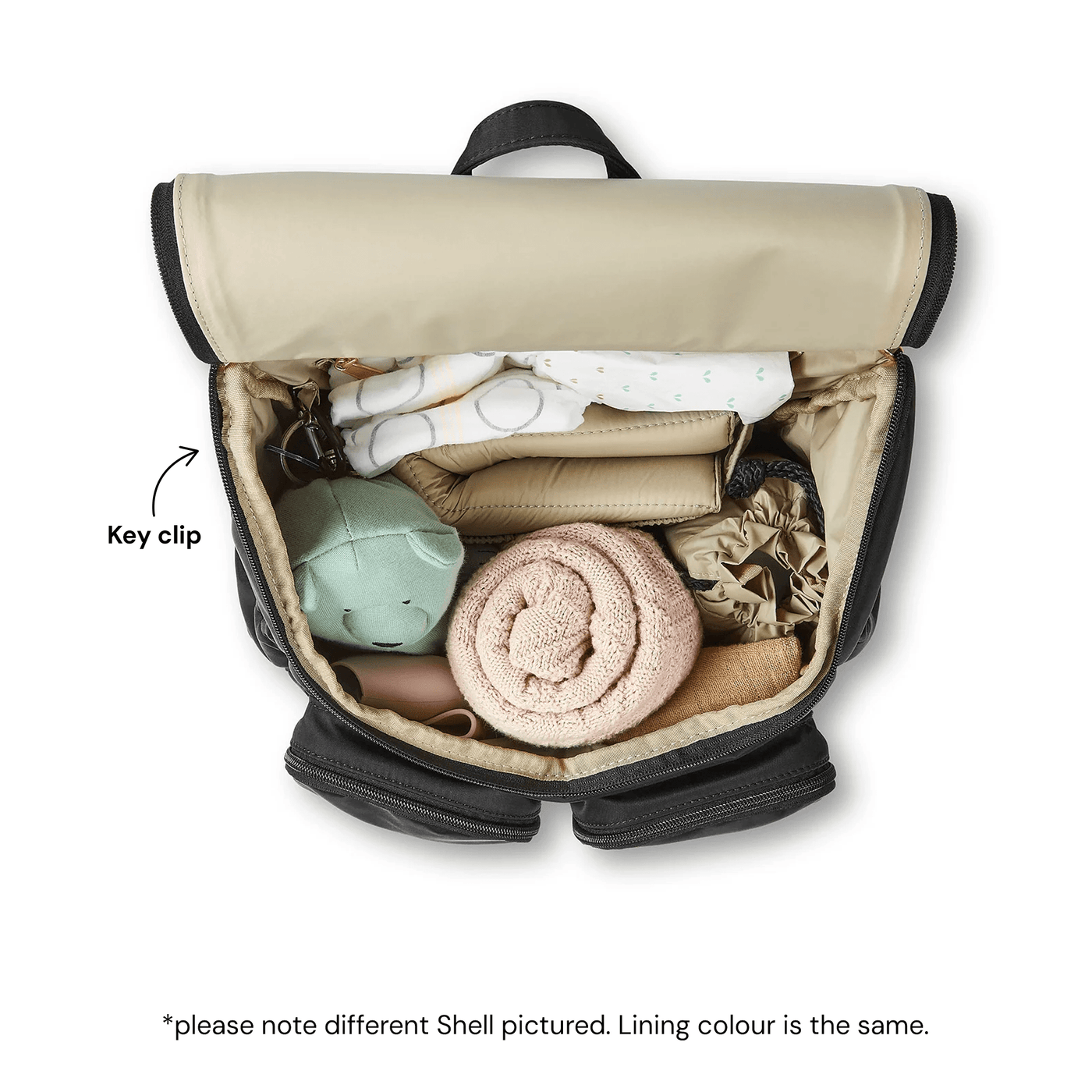 Tan Faux Leather Nappy Backpack — OiOi